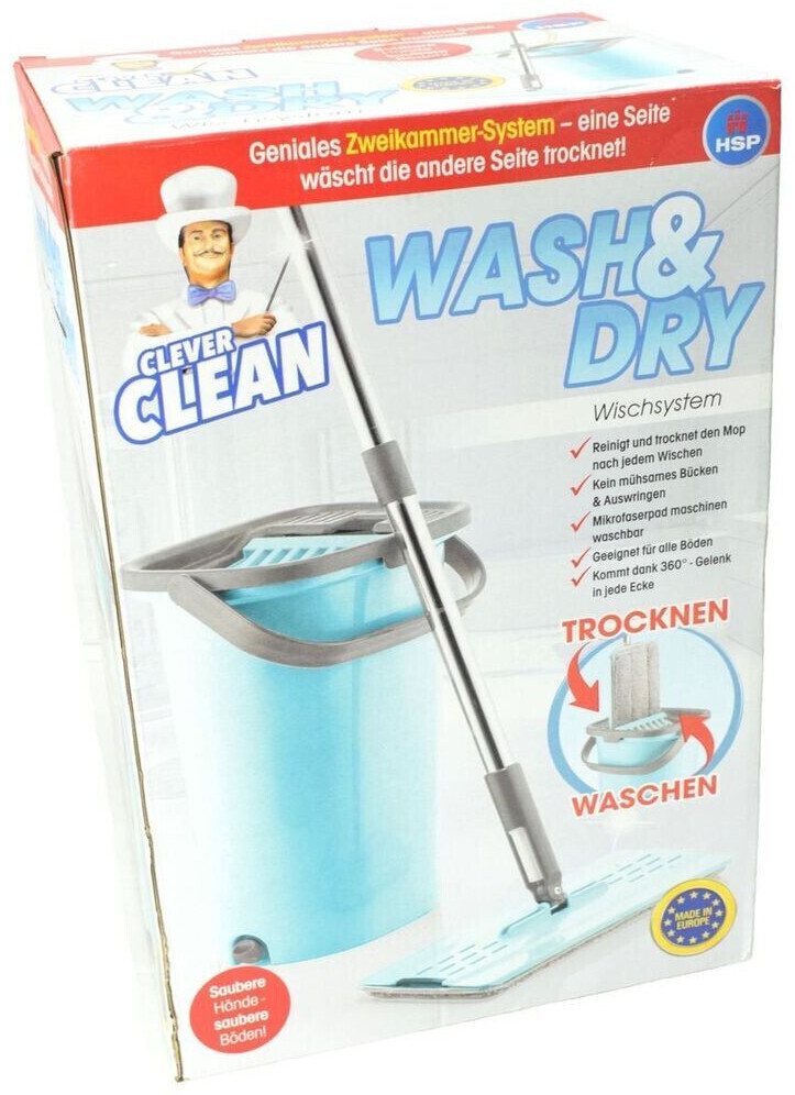 Clever-Clean Bodenwischer Set mit Mikrofaserpad - Wischmopp mit Eimer, 360 Grad Gelenk ab 15,99 ...