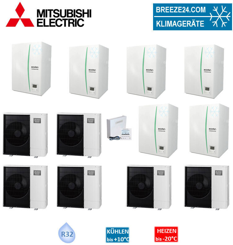 Mitsubishi Electric 6 x PUZ-WM60VAA 6 x ERPX-YM9D 1 x PAC-IF071B-E ab ...