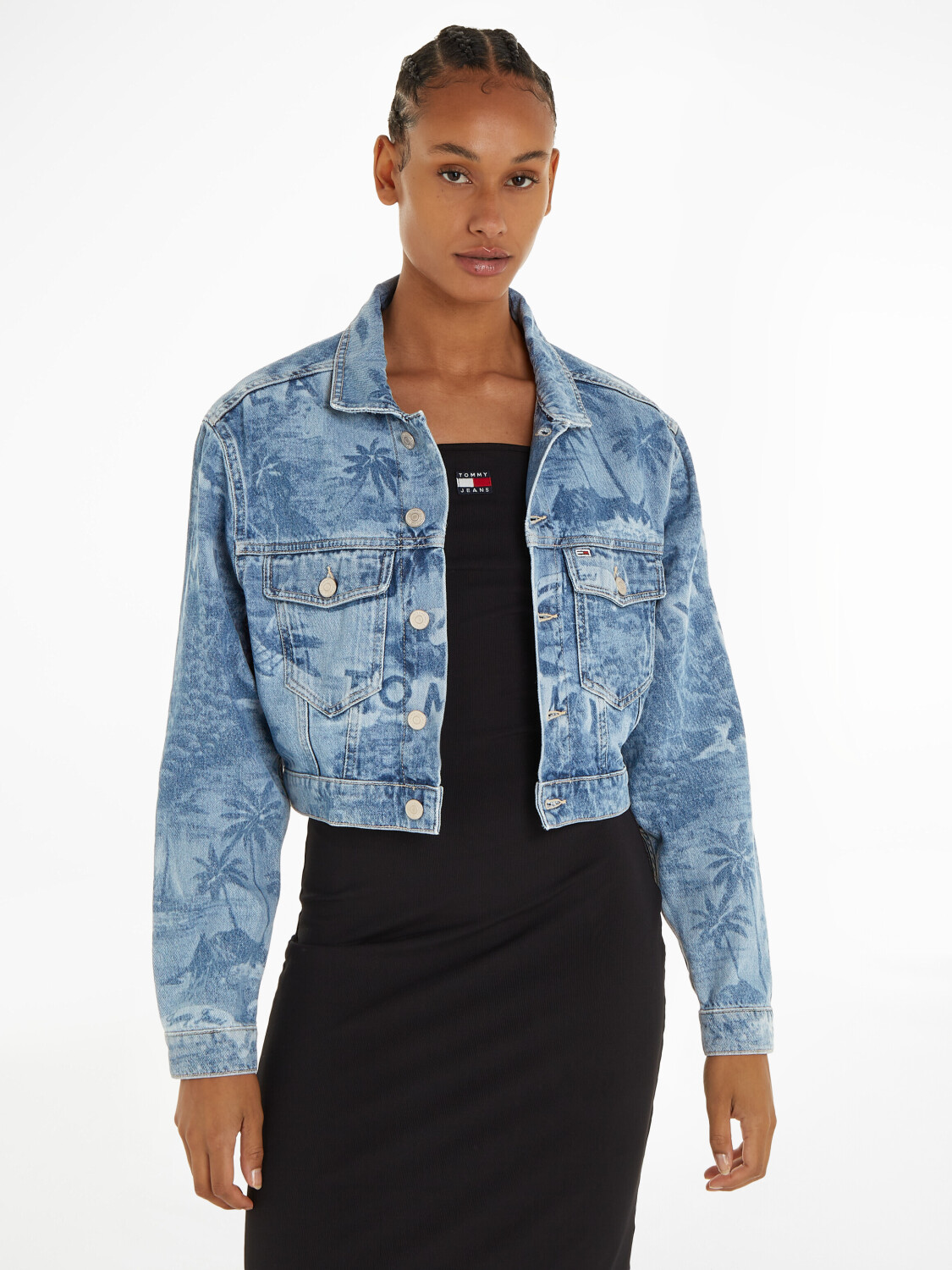 Tommy hilfiger cropped denim jacket store