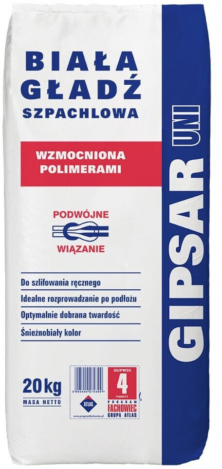 Atlas Gipsar Uni Finish Weiß Spachtelmasse Feinspachtel 20 kg ab 19,95 ...