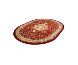 Tapiso Teppich Oval Kurzflor Klassisch Design Rot Braun 200x300 cm ab ...