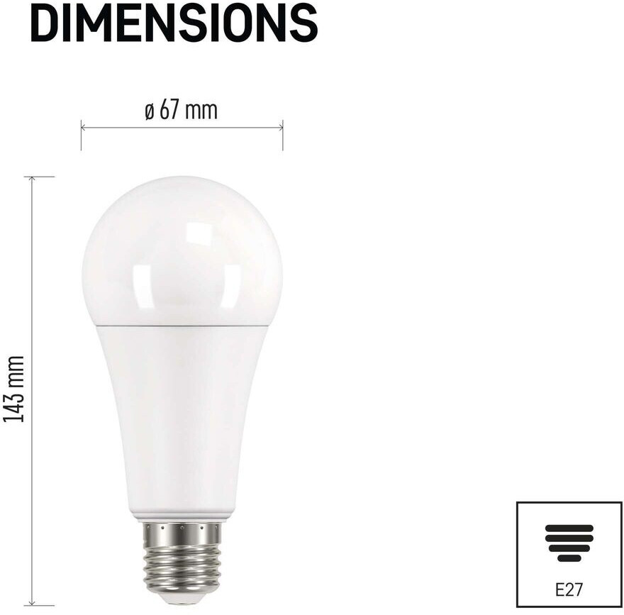 EMOS Led Lampe A67, 19 w Ersatz für 150 w Glühbirne, E27 Sockel, 2452 ...