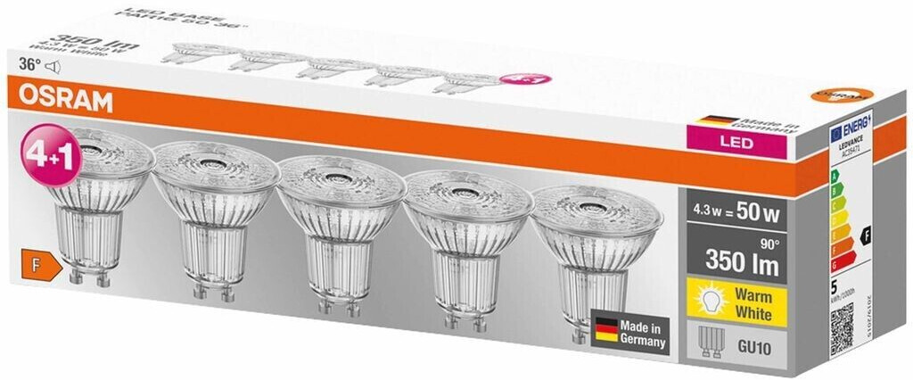 Osram Led Reflektor Star Par16 50 Gu10 4 3w 5er Pack Warmweiß Klar Ab