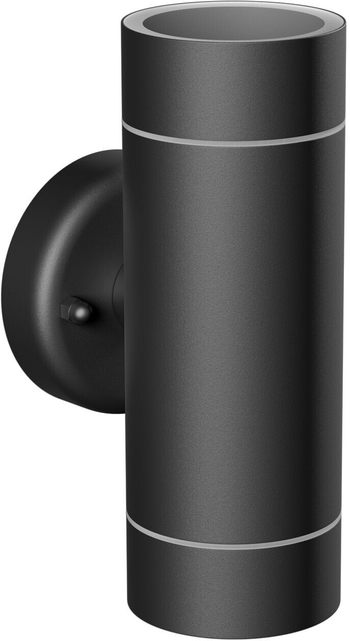ledscom.de Wandleuchte WEDO für außen, schwarz Edelstahl IP44, Up ...