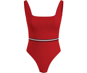 Tommy Hilfiger Global Stripe Square Neck One Piece Swimsuit UW0UW05295 primary red ab 32 60 Preisvergleich bei idealo