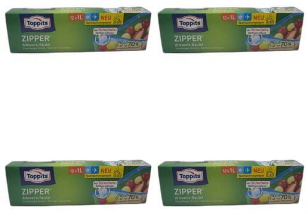 Toppits 4 x Zipper Allzweck Beutel 1 Liter ab 12,62 € | Preisvergleich ...
