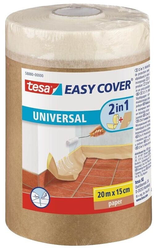 tesa Easy Cover UNIVERSAL Papier - 2in1 Malerabdeckpapier mit ...