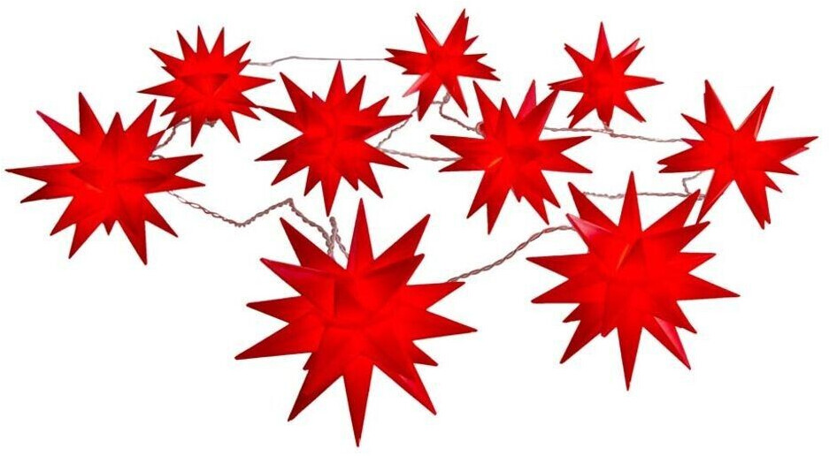 Näve LED Lichterkette, Gartendeko, Weihnachten, rot, Sterne, IP44 ab 54 ...