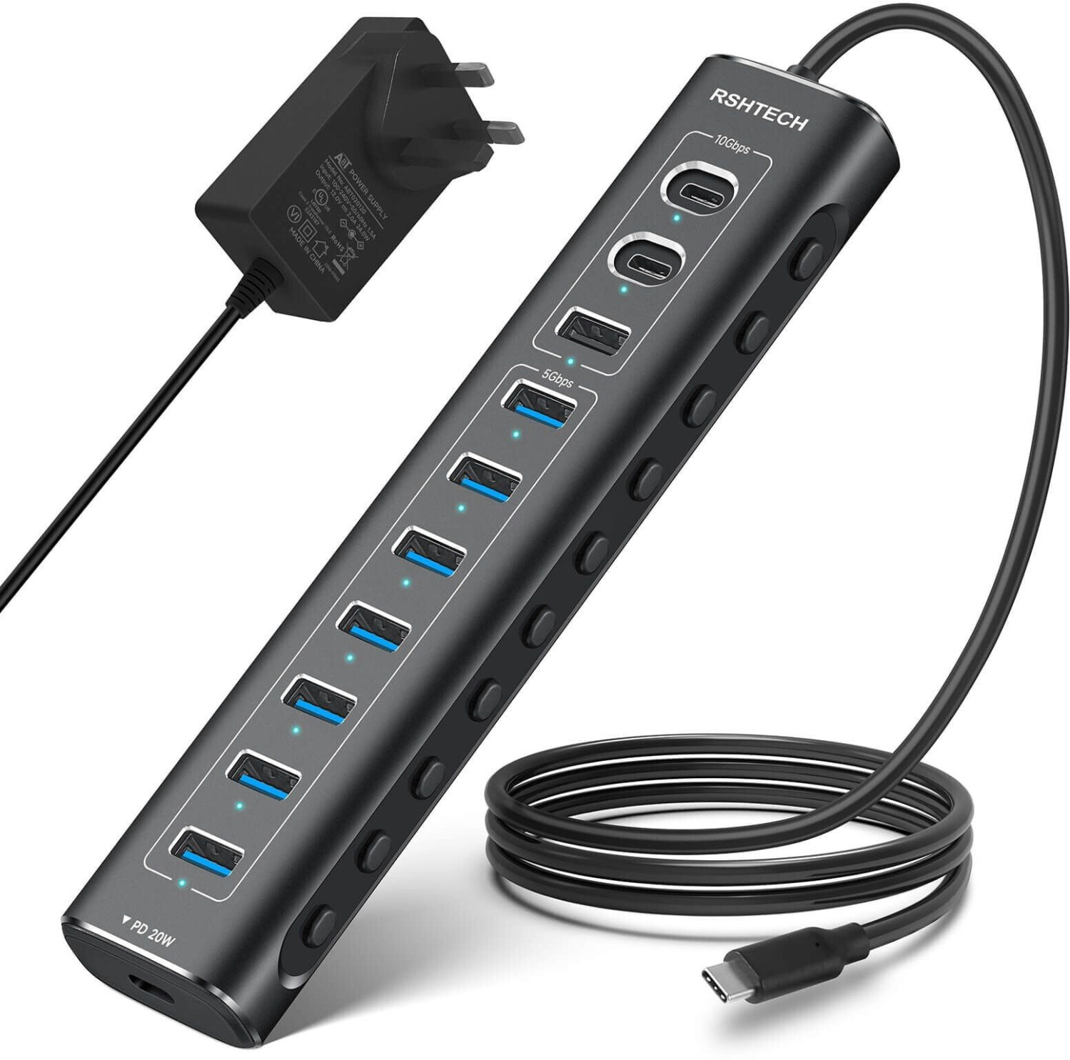RSHTECH 11 Port USB Hub (RSH-A11PD) ab 56,99 € | Preisvergleich bei ...