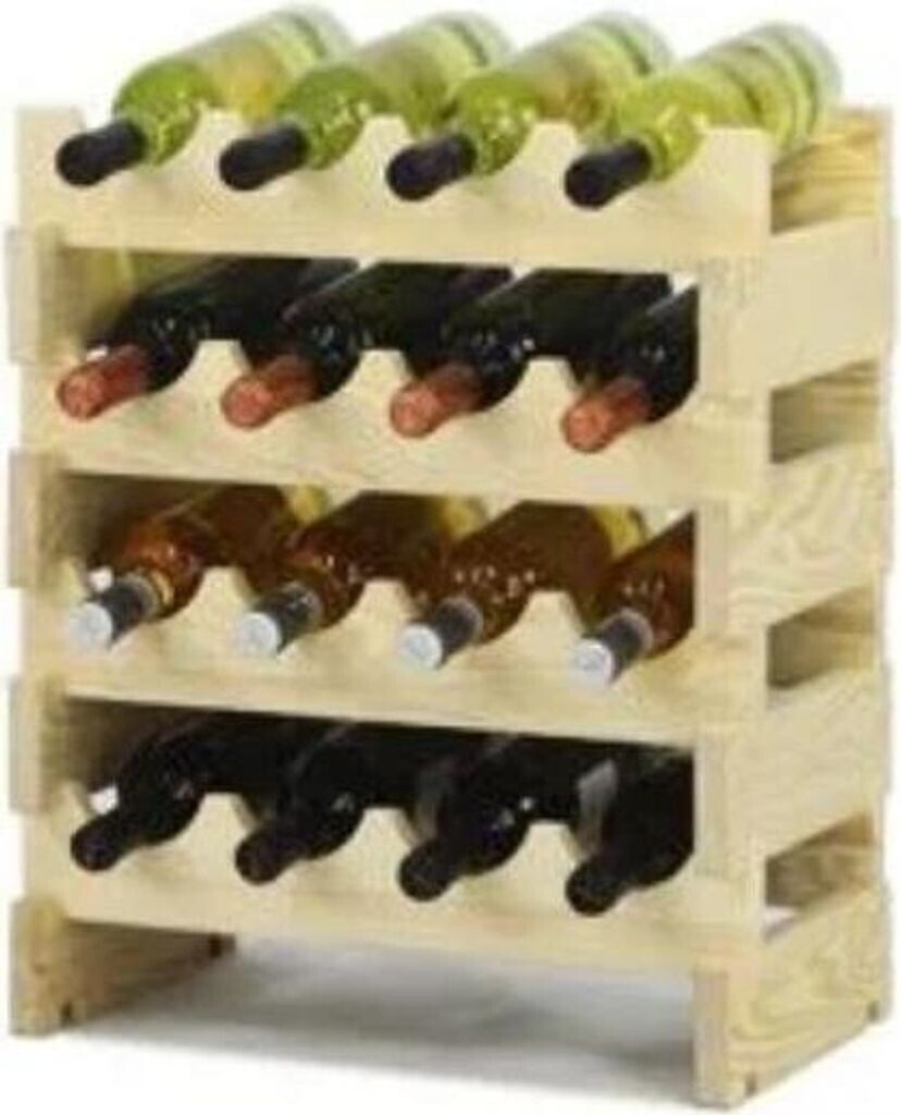 Proregal Weinregal VINOTECA FLEX | HxBxT 46x47x29cm | 16 Flaschen | Massives Kiefernholz | Natur ...