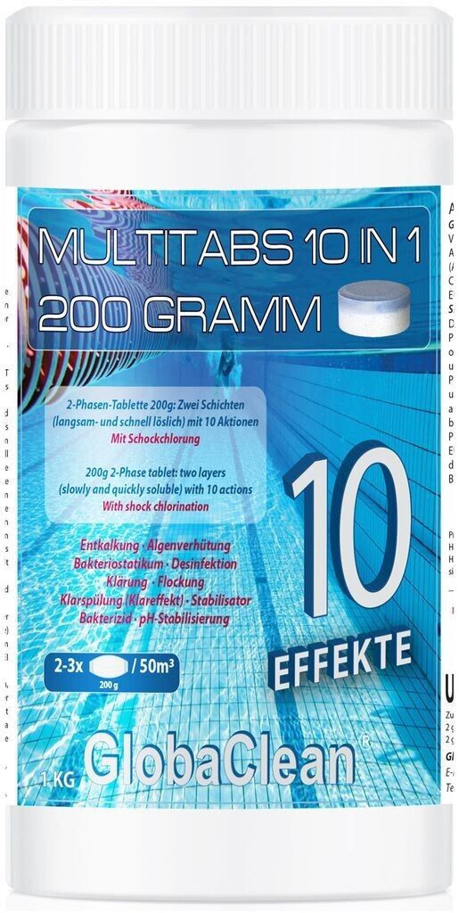 GlobaClean 1 kg Pool Chlor Multitabs 10in1 200g ab 21,05 € | Preisvergleich bei idealo.de