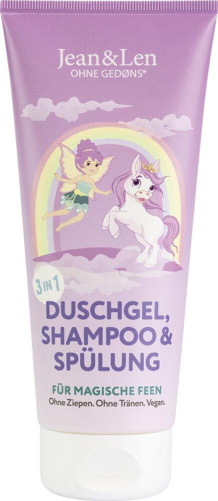 Jean & Len 3 in 1 Duschgel, Shampoo und Spülung für magische Feen ab 2 ...