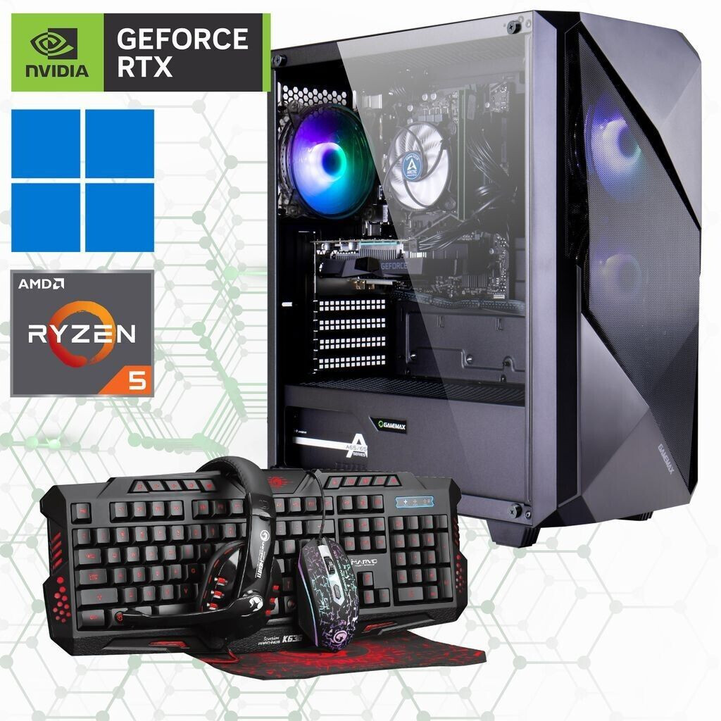 Hyrican Striker 7335 Ryzen 5 5500 32GB 960GB SSD RTX 4060 Windows 11 ab ...