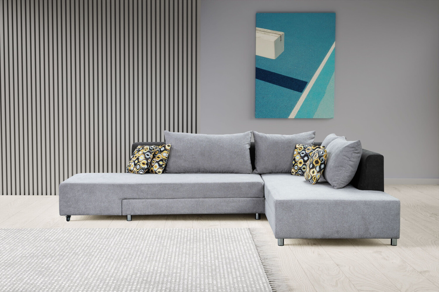 Woltra Ecksofa WERK2 Split 307x73x223 cm Struktur weich, Recamiere ...