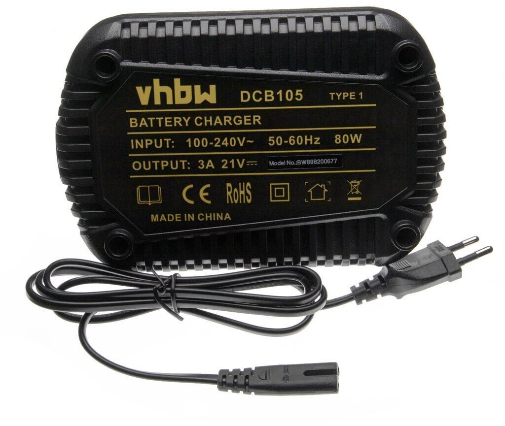vhbw Charger compatible with Dewalt DCW604, DCW604NT, DCW210N, DCW210N ...