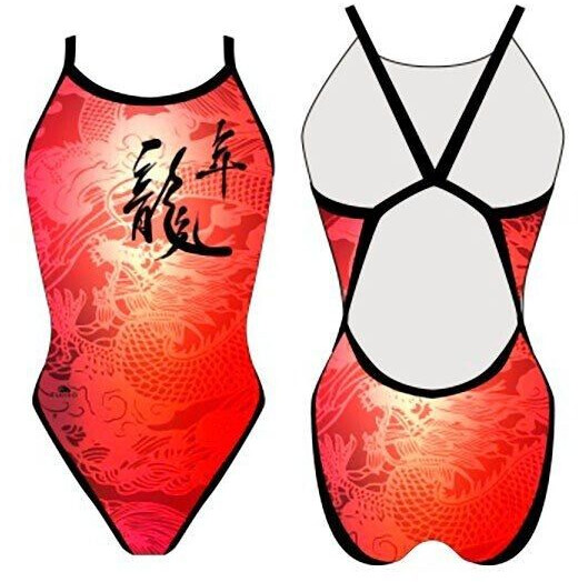 Turbo Revolution Chinese Dragon Swimsuit (8308613022-0014-04) orange ab ...