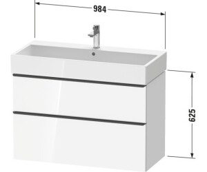 Duravit D-Neo 98,4x62,5cm 2 Auszüge Griff edelstahl gebürstet ...