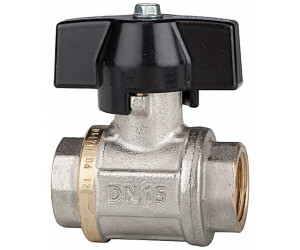 Riegler Kugelhahn schwere Ausführung Flügelgriff IG/IG Messing vernickelt G 1/2" (103289) ab 14 ...