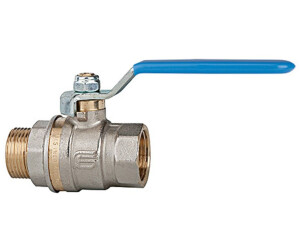 Riegler Kugelhahn Standardausführung blauer Hebel I/A Messing vernickelt G 1 1/2" (103217) ab 46 ...