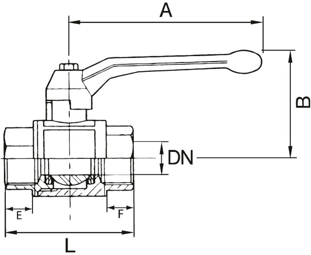 Riegler Kugelhahn Standardausführung blauer Hebel I/A Messing vernickelt G 1 1/2" (103217) ab 46 ...