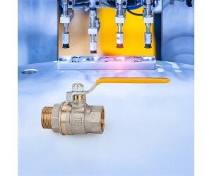 Riegler Kugelhahn Standardausführung gelber Hebel I/A Messing vernickelt G 1" (103223) ab 20,84 ...