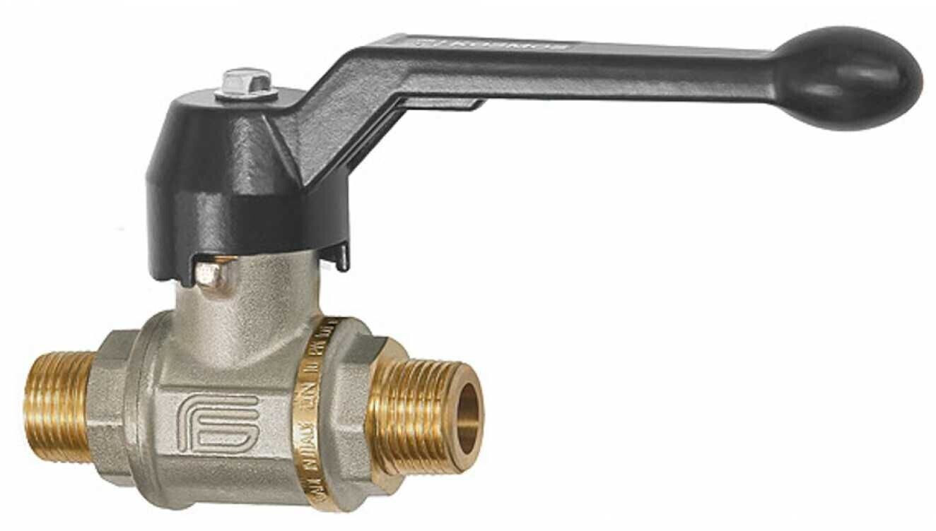 Riegler Kugelhahn schwere Ausführung Handhebel AG/AG Messing vernickelt R 3/4" (103282) ab 21,71 ...