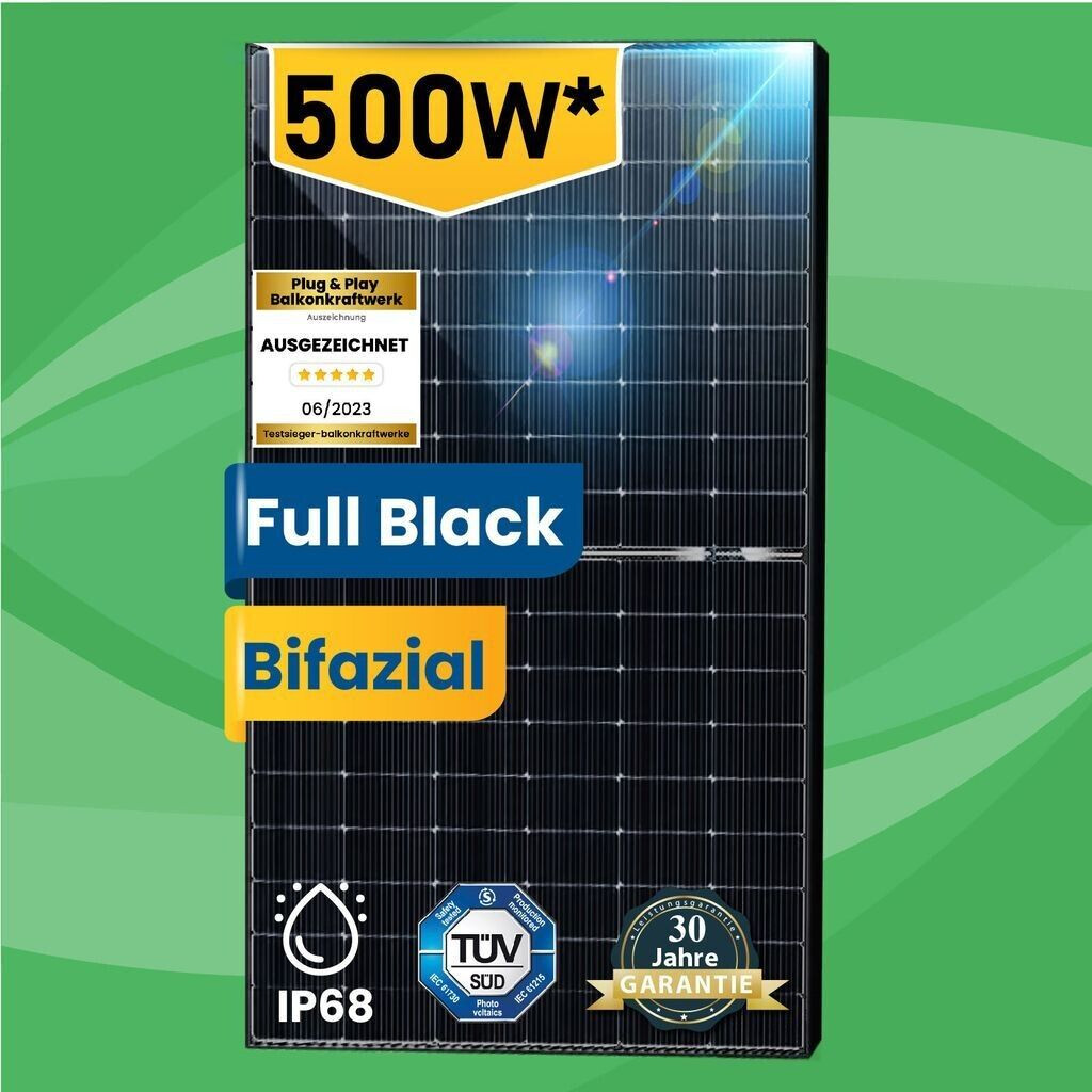 EPP Solar Solarmodul 500W N-Type Bifazial Glas-Glas Full Black (EPP ...