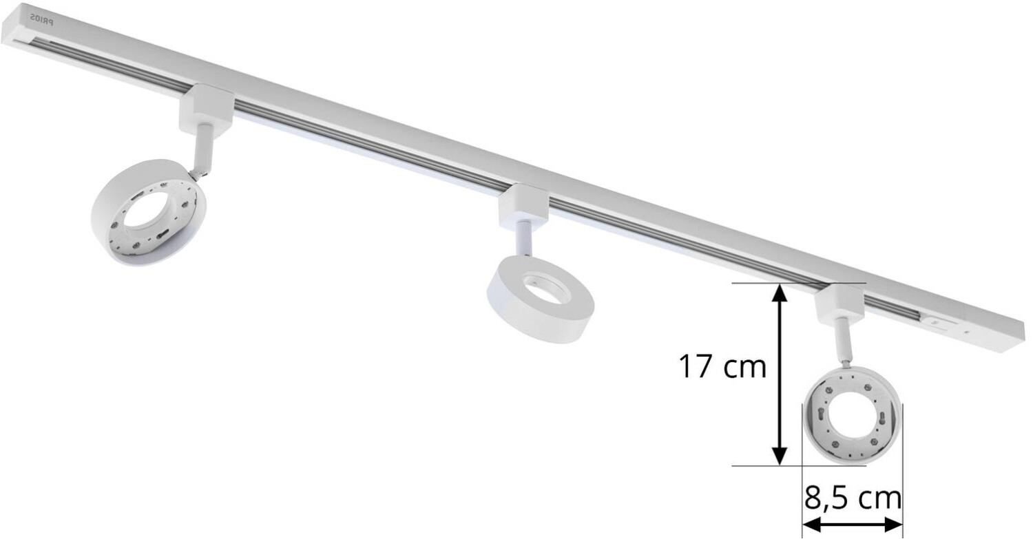 PRIOS Jardani 1-phase track system 3fl white au meilleur prix sur idealo.fr