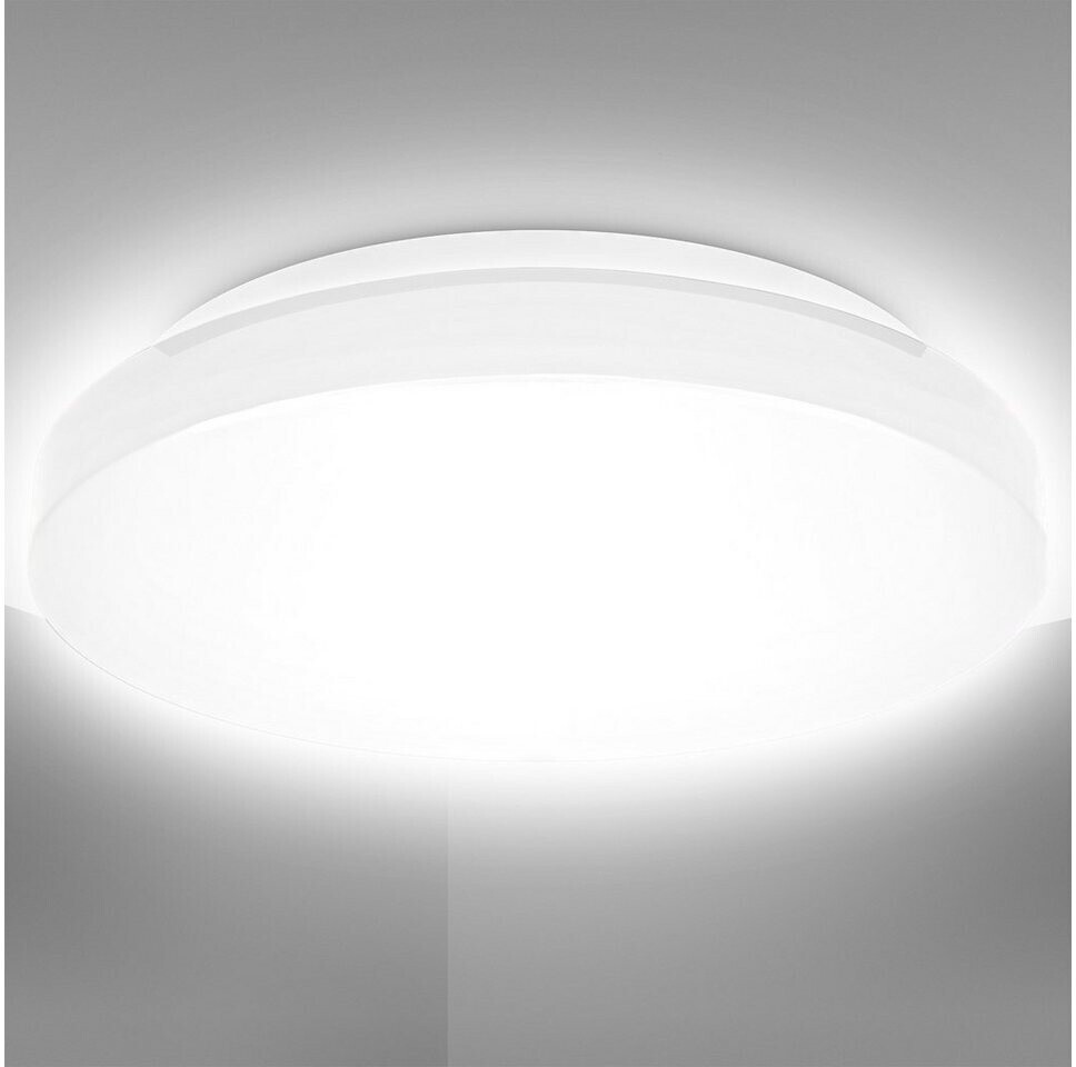 B.K.Licht Deckenleuchte Bad rund Badezimmer-Lampe flach IP44 Küche Flur ...