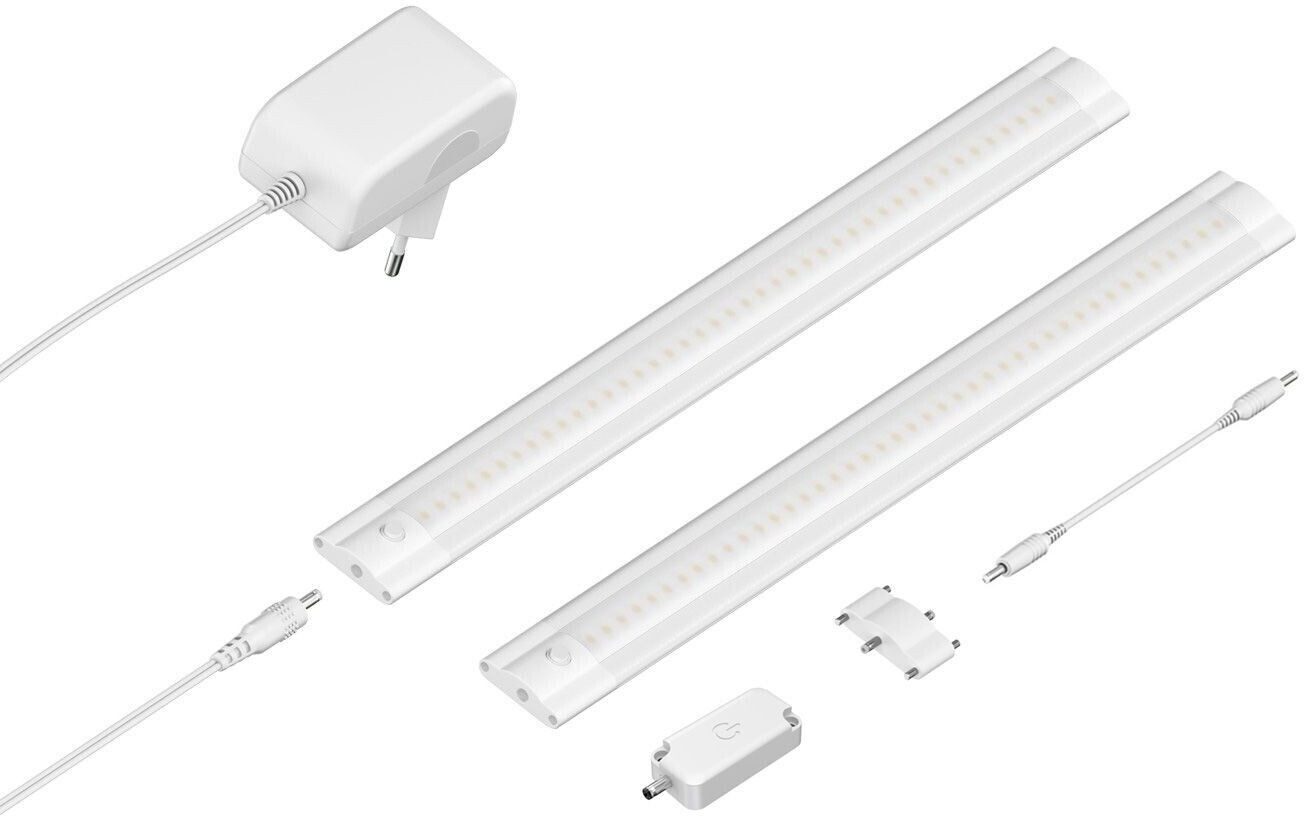ledscom.de LED Unterbau-Leuchte SIRIS weiß matt mit Touch-Dimmer, flach ...