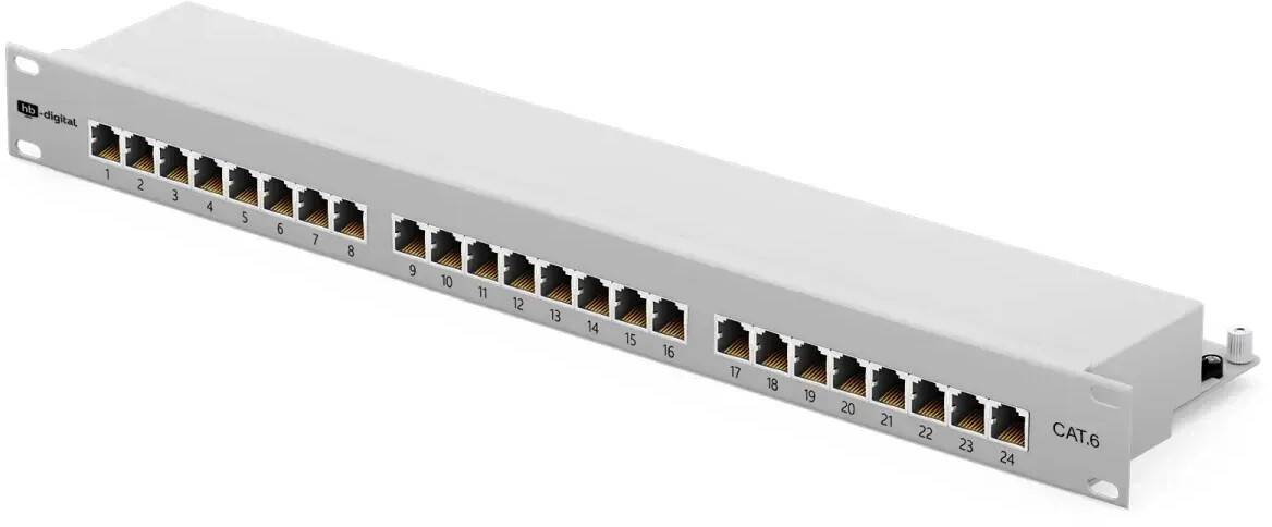 HB-Digital Patchpanel 19 zoll Patchfeld 24 Port Cat.6 hellgrau ab 49,90 ...