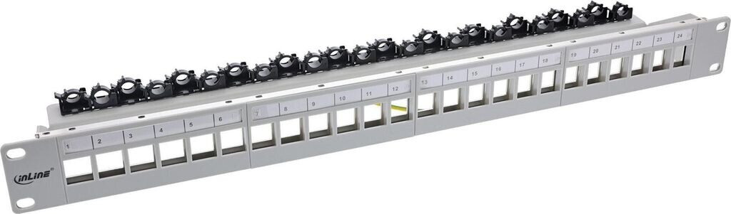InLine Patch panel 24-way, Keystone empty panel Patch panel, 19", 1U a ...