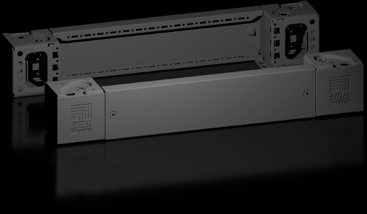 Rittal Sockel-Eckstück mit Sockel-Blende, vorne und hinten für Sockel ...