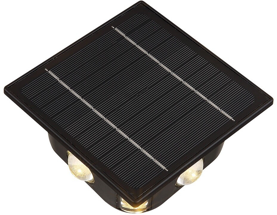 Globo Solarlampe schwarz modern Eckige Hauswand 1x LED 60lm 3000/6000K ...