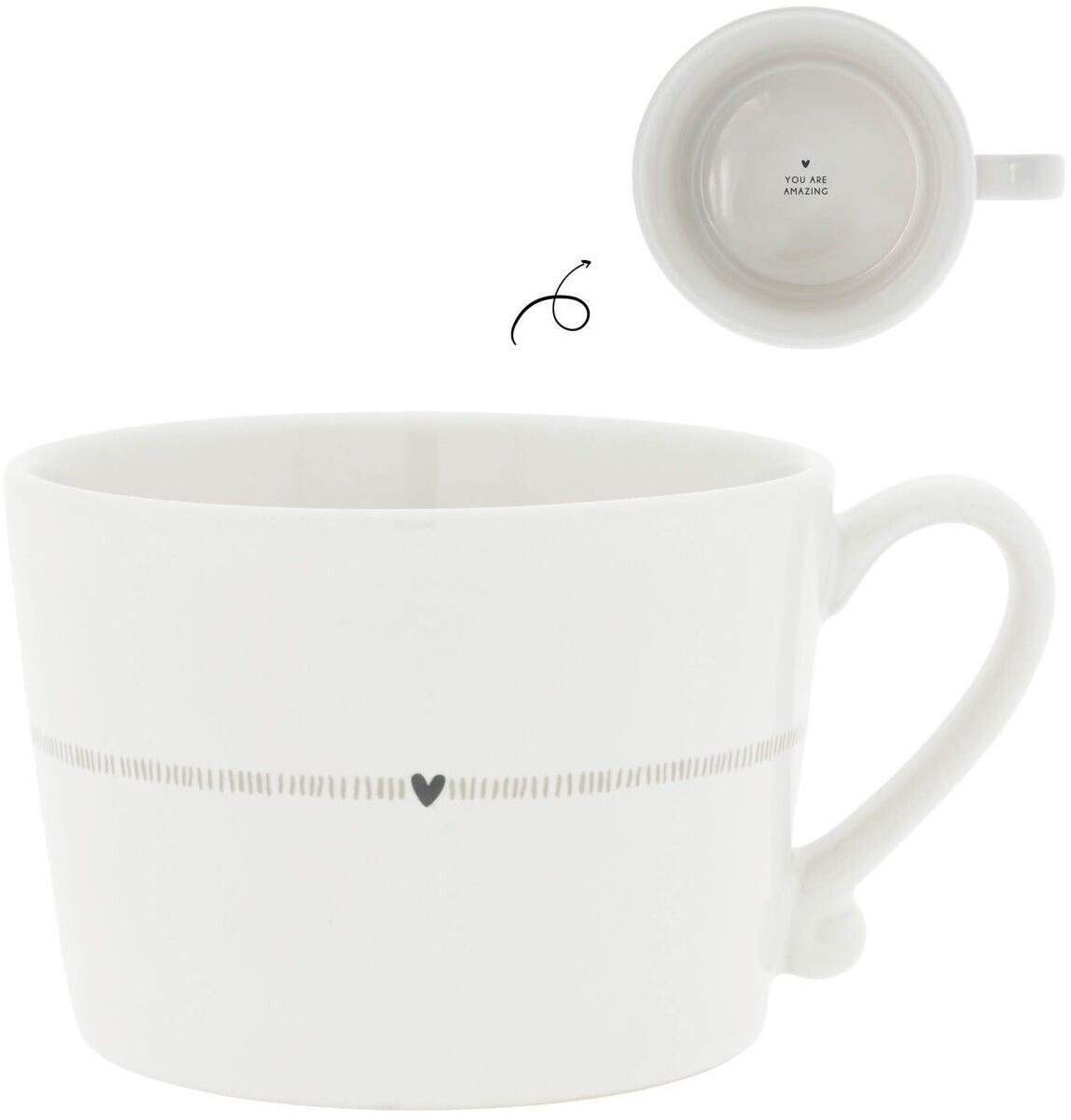 Bastion Collections Tasse, Becher LITTLE HEART WITH STRIPE 270ml weiß ...
