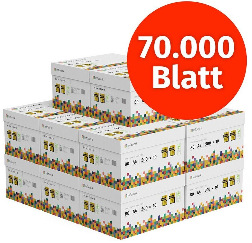 Infowerk Premium Paper A4 80g 70.000 Blatt ab 627,95 € | Preisvergleich bei idealo.de