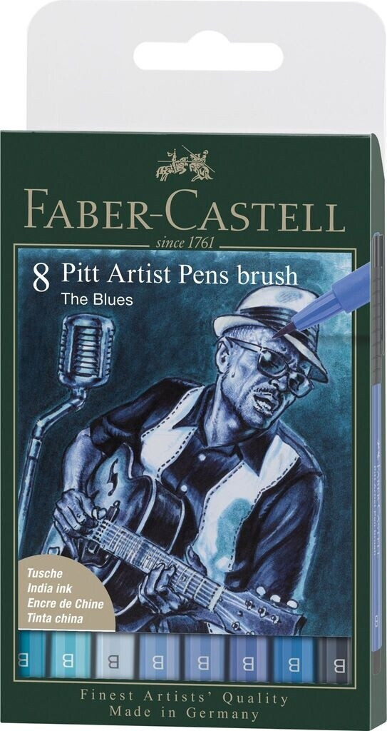 Faber-Castell Brush-Pen 167173 Pitt Artist Pen Blautöne sortiert The ...