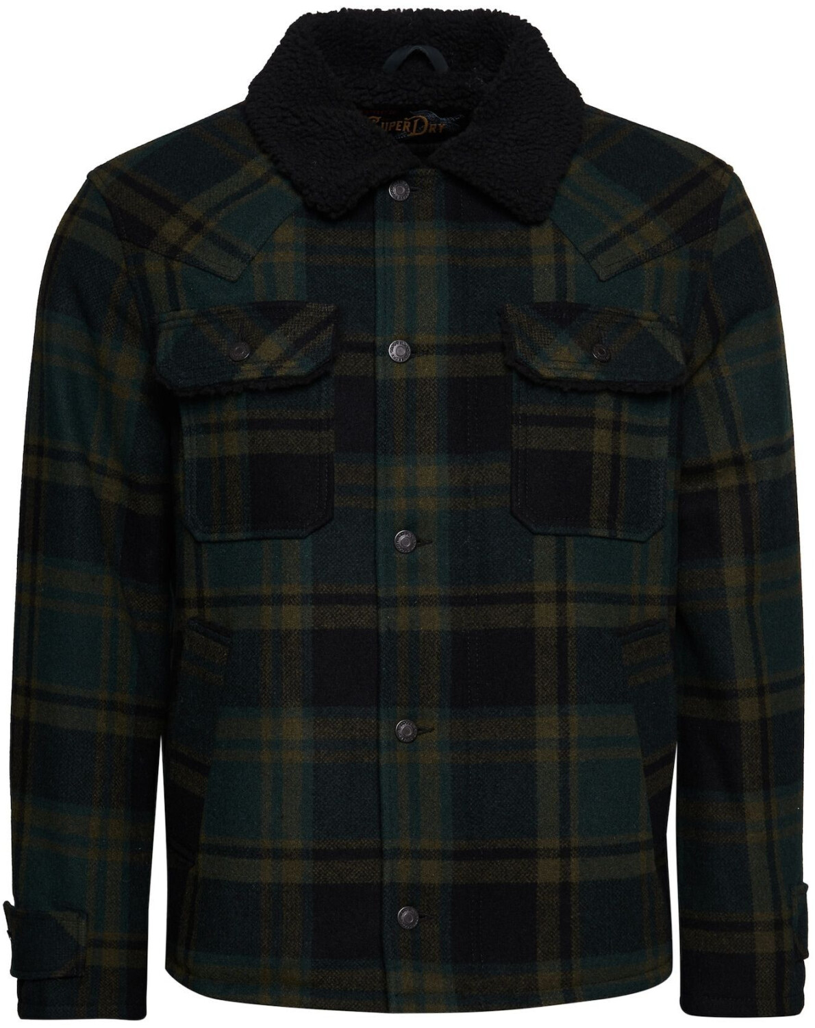 Superdry Merchant Wool Chore Coat (M5011680A) merchant green check ab ...