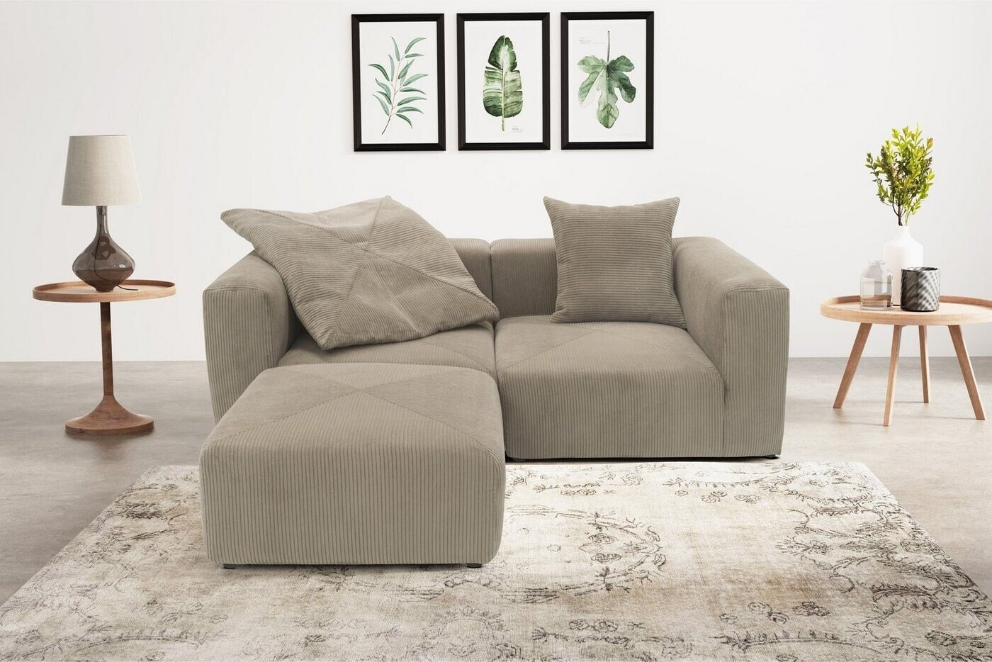 RAUM.ID Ecksofa Gerrid L-Form 216x69x193 cm Cord braun/schlamm ab 1.059 ...