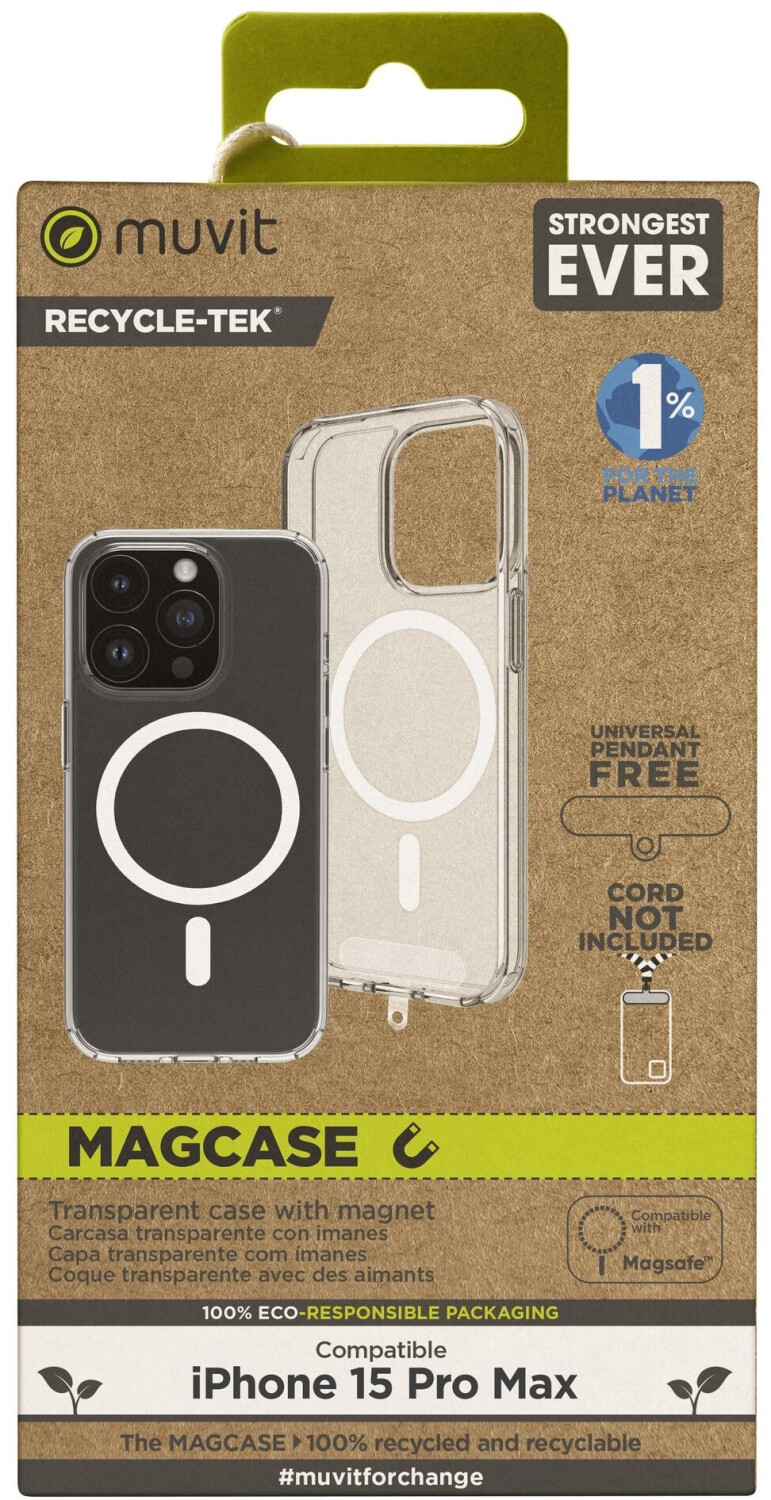 Muvit Recycletek magsafe for Apple iPhone 15 Pro Transparent (MCBKC0295 ...