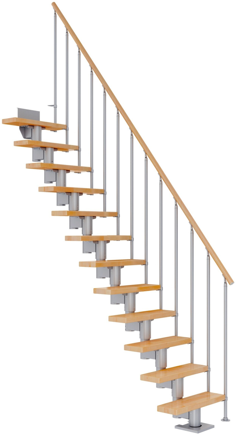 Dolle Mittelholmtreppe Dublin Buche Perlgrau GH bis 292 cm Gerade 65 cm ...