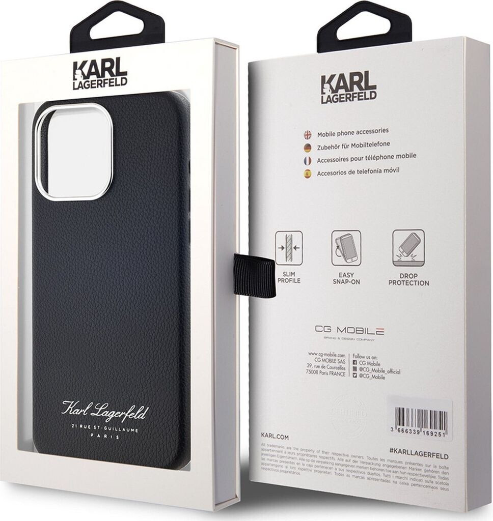 Karl Lagerfeld Grained PU Hotel RSG Case for iPhone 15 Pro Black ...