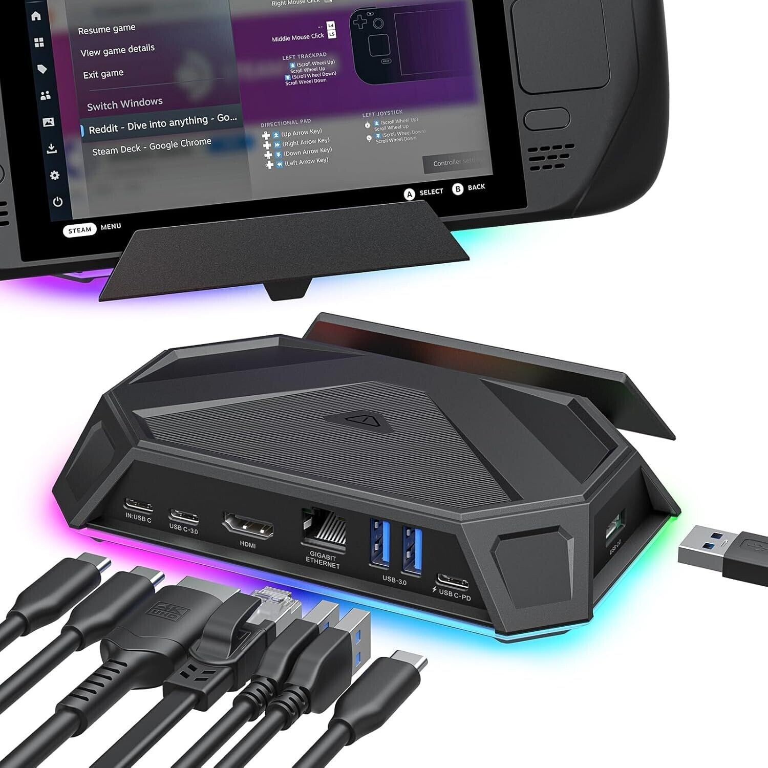 JSAUX RGB Steam Deck Dock HB0801 ab 55,99 € | Preisvergleich bei idealo.de