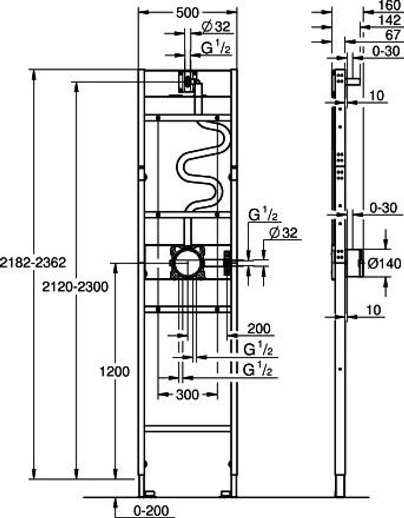 GROHE Rapido Duschrahmen Element für Mono Brausen Unterputz ...