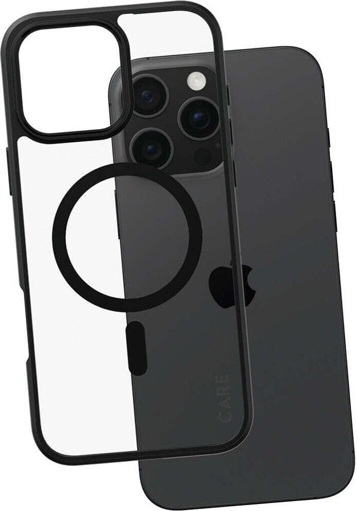 PanzerGlass CARE by Flagship Case Transparent Urban Combat m. Schwarz Rahmen & MagSafe iPhone 24 ...