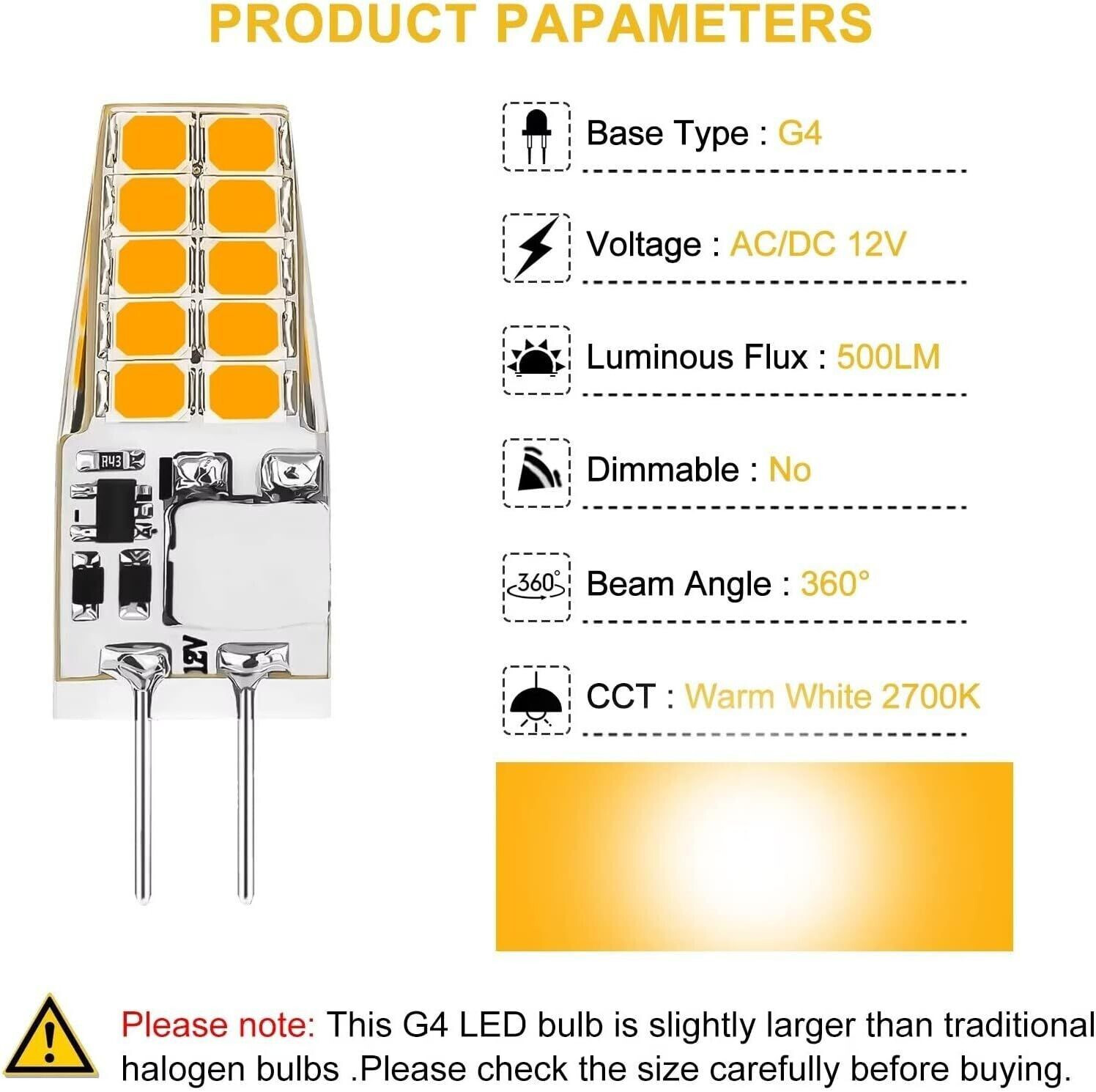 VFDC G4 LED Lampe 5W, LED Birnen G4 Warmweiß 2700K, ab 20,99 ...