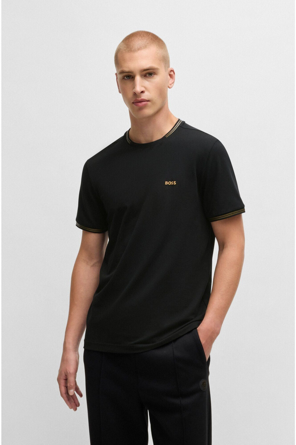 Buy Hugo Boss T-Shirt stretch cotton stripes logo Style Taul 50521245 ...