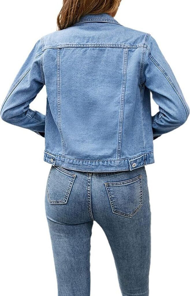 ASKSA Women's Denim Jacket light short casual long blue black au ...