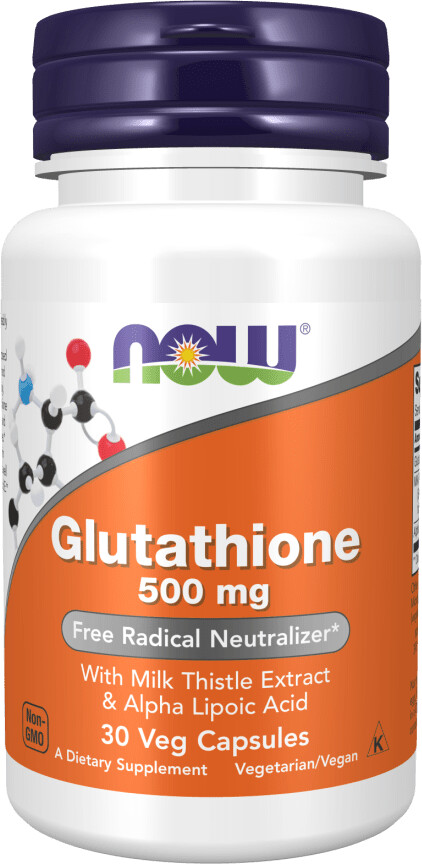 Now Foods Glutathione 500 mg + Milk Thistle Extract & Alpha Lipoic Acid ...
