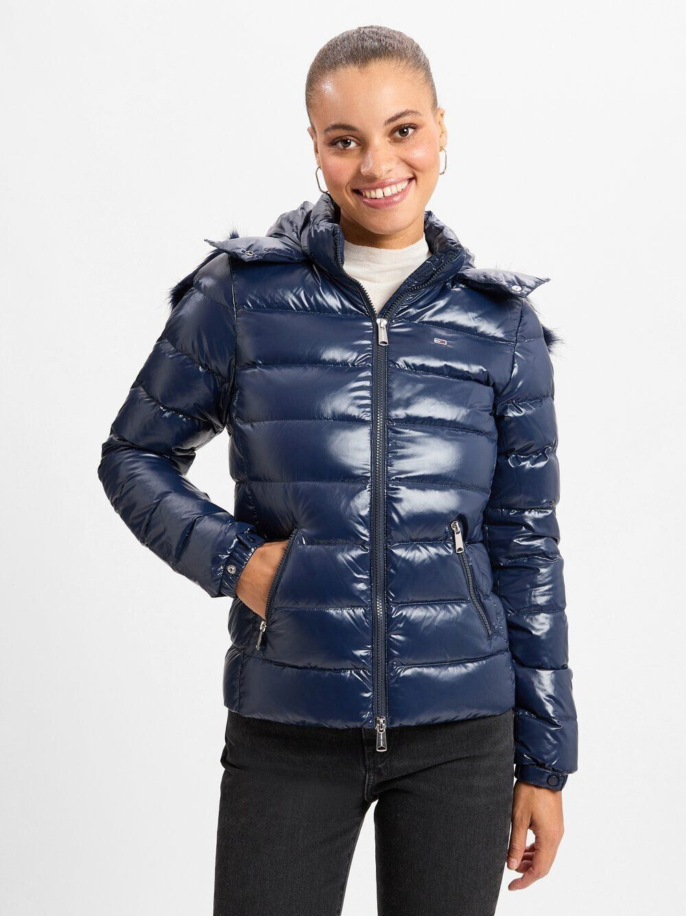 Tommy Hilfiger Faux Fur Hood Down Puffer Jacket DW0DW19926 desert sky ab 148 99 Preisvergleich bei idealo